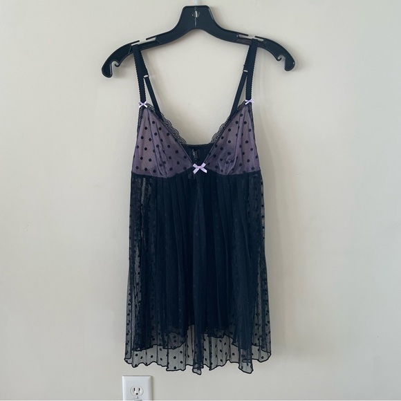 Adore Me | Intimates & Sleepwear | Adore Me Black Polka Dot Mesh ...